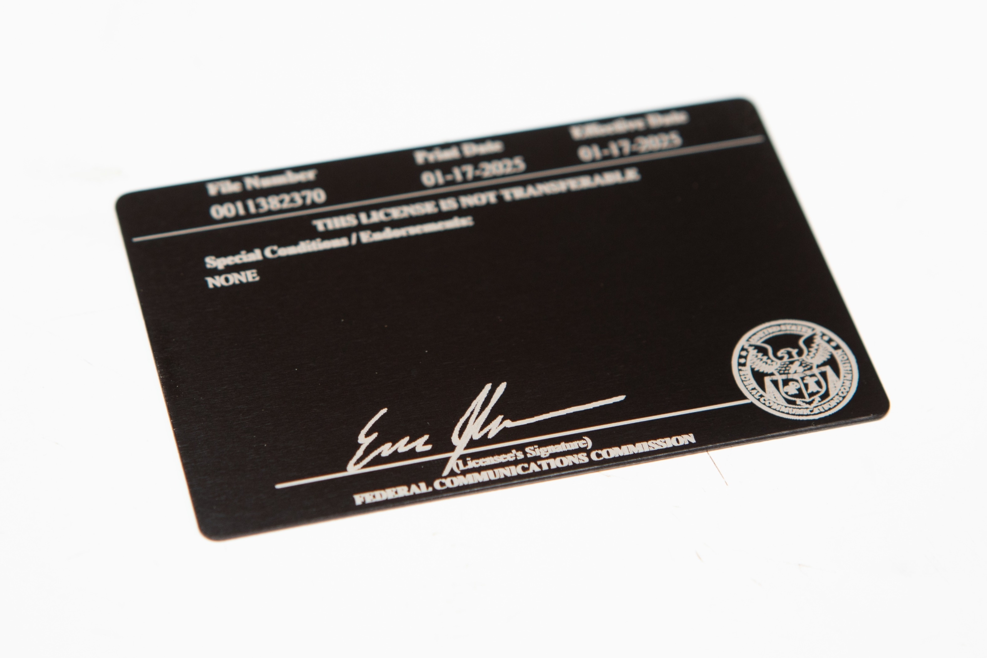 Laser Engraved Amateur Radio License – The Johnson Blog